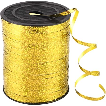Amazon.com: 500 Yards Gold Crimped Curling Ribbon Shiny Metallic ...