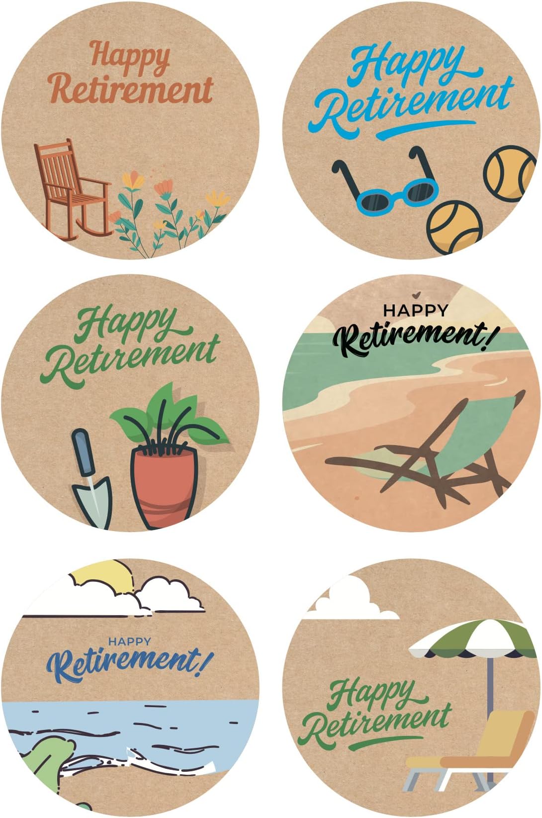 Amazon.com: Happy Retirement Party Favor Stickers - 180 Labels : Toys ...