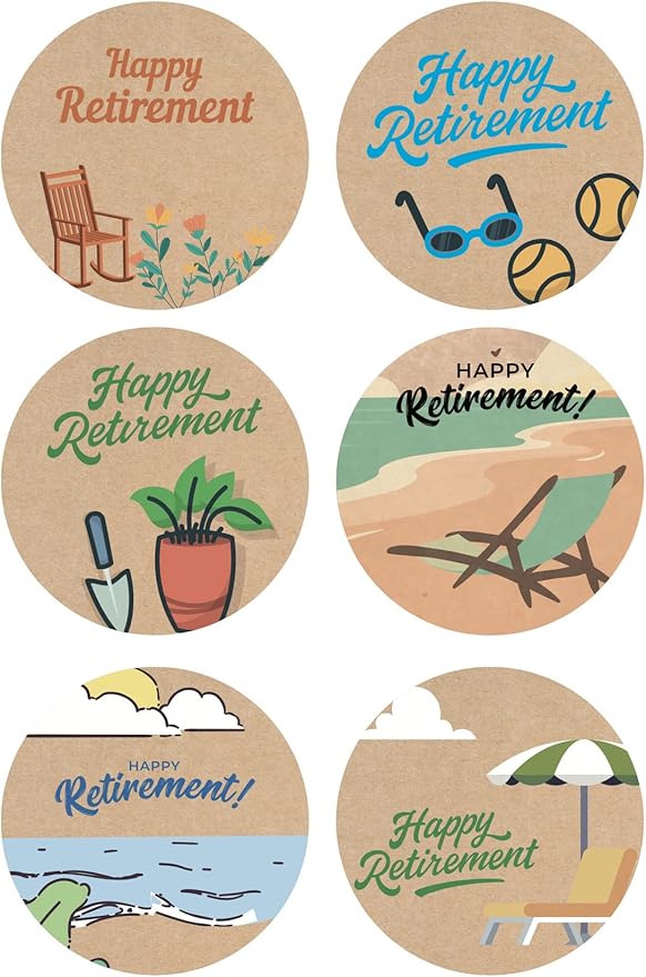 Amazon.com: Happy Retirement Sticker,2 inch 120pcs Happy Retirement ...