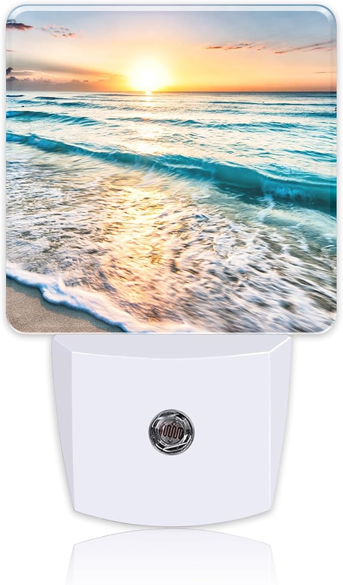Uiaoiais Beautiful Sunrise Over Beach Night Light Plug into Wall with ...