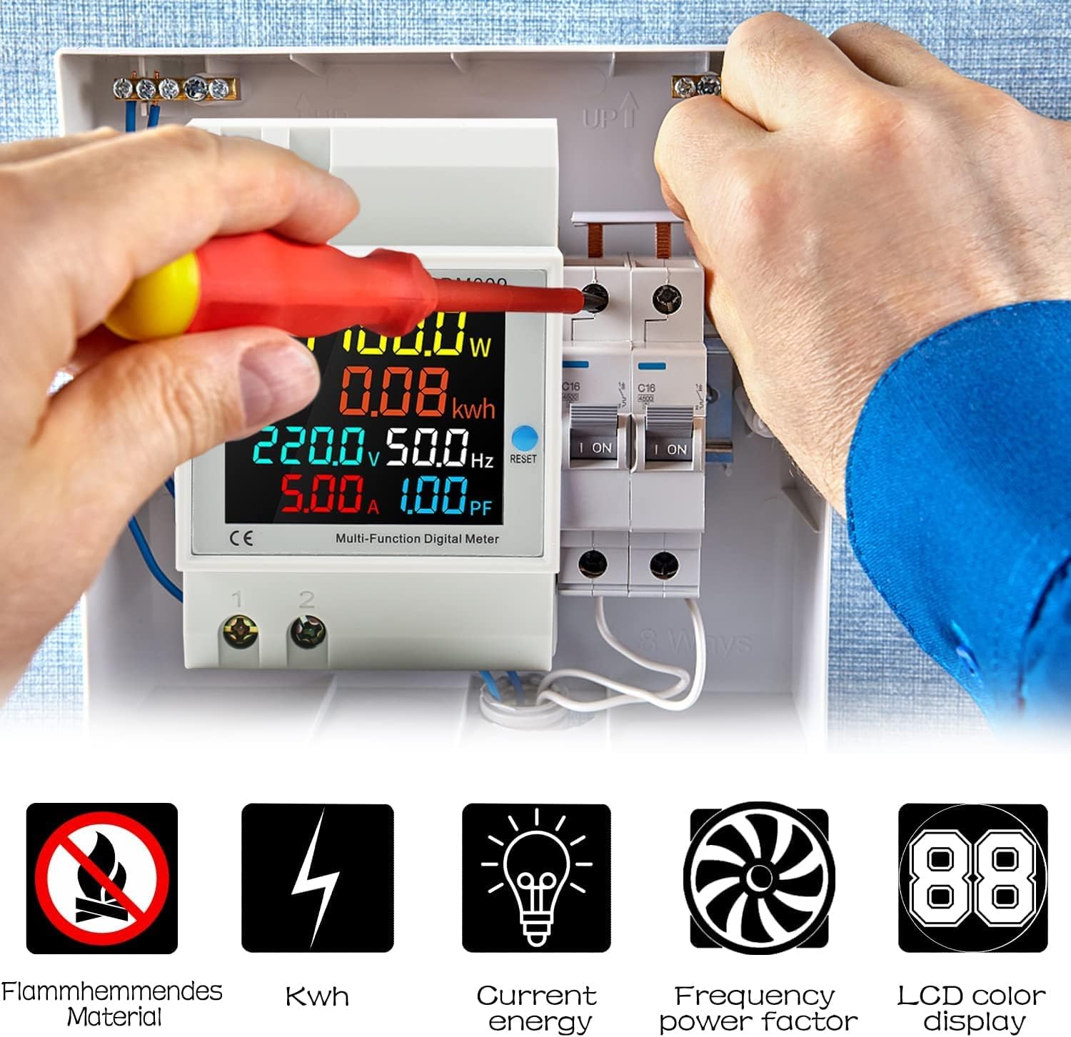 Din Rail Single Phase Energy Meter - Monitor Electricity Usage with AC ...