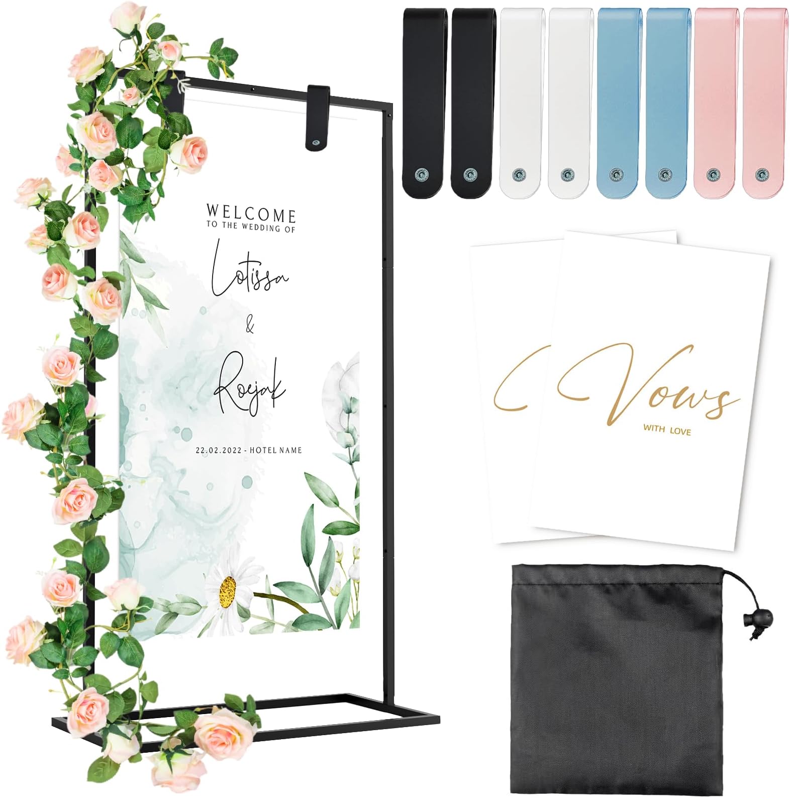 Amazon.com: LuvLuxe Welcome Sign Stand - Metal Poster Holder Stand with ...