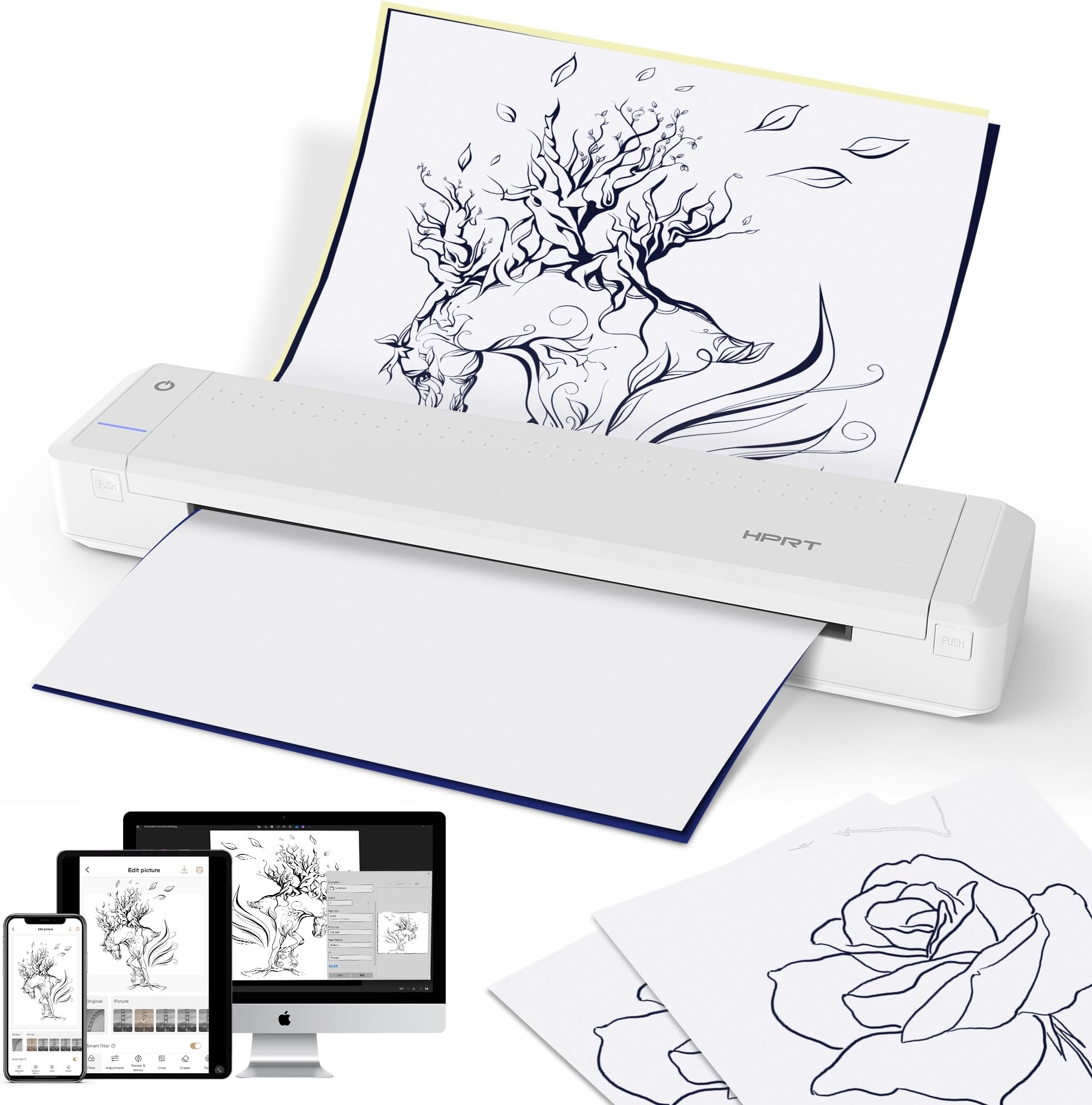 Amazon.com: HPRT MT866 Thermal Tattoo Stencil Printer Kit - Wireless ...