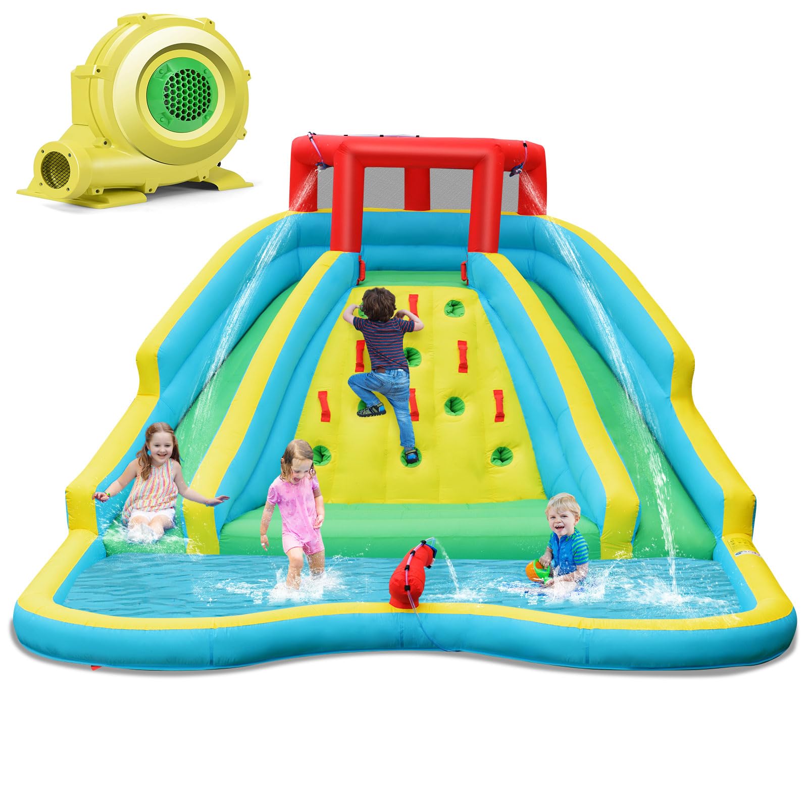 Amazon.com: KOTEK Inflatable Water Slide, Giant Water Park Waterslide ...