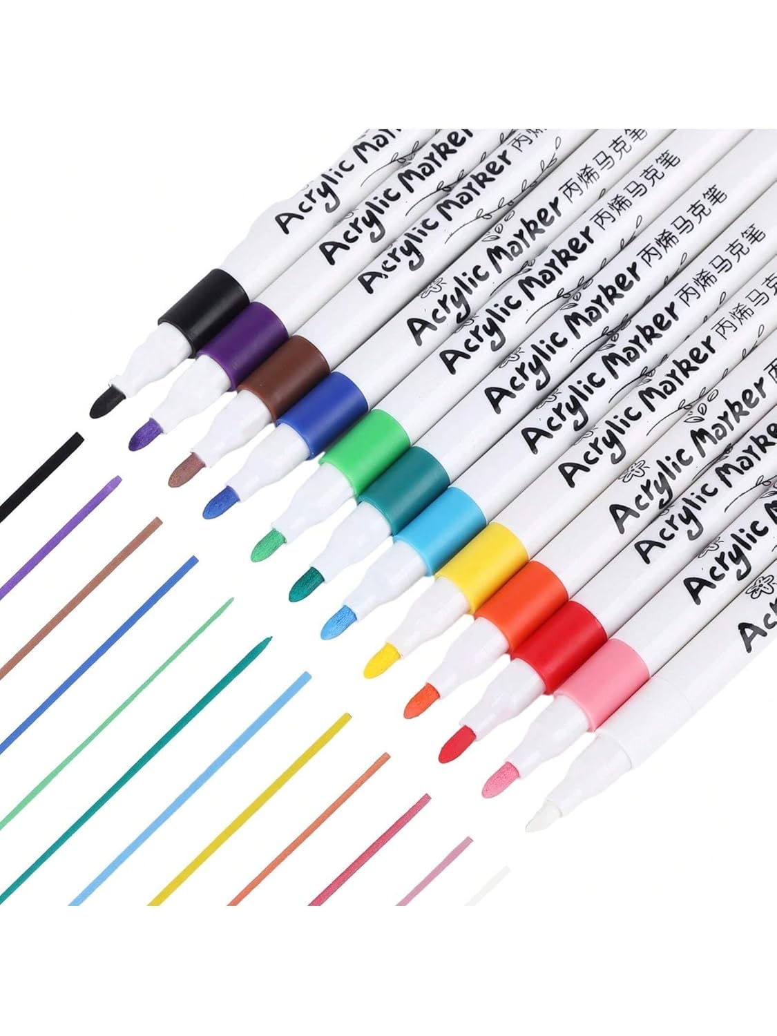 RECLUSE 12Pcs Acrylic markers Permanent Gel Marker Quick Drying Markers ...