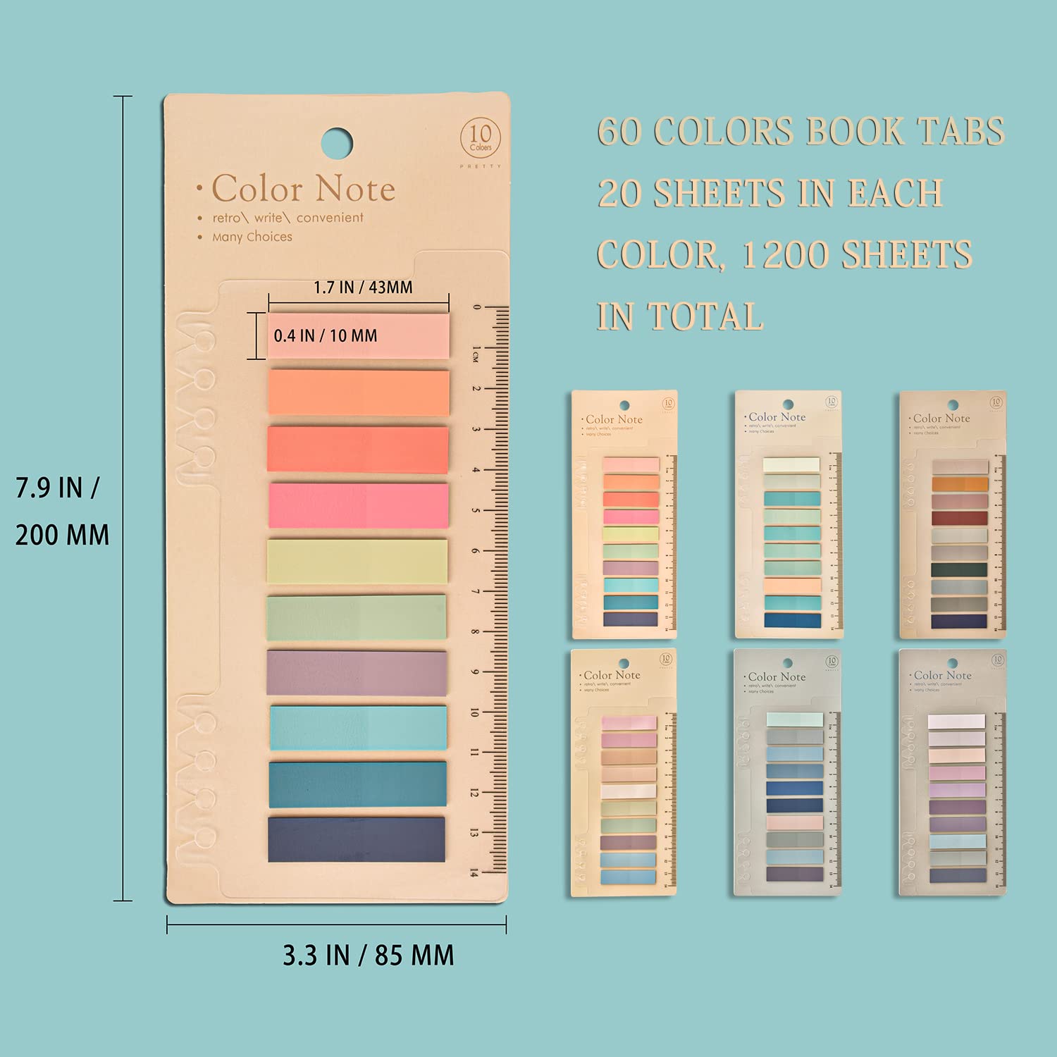 Snapklik.com : 1200 Pcs Sticky Annotation Tabs Morandi Sticky Note Tabs ...