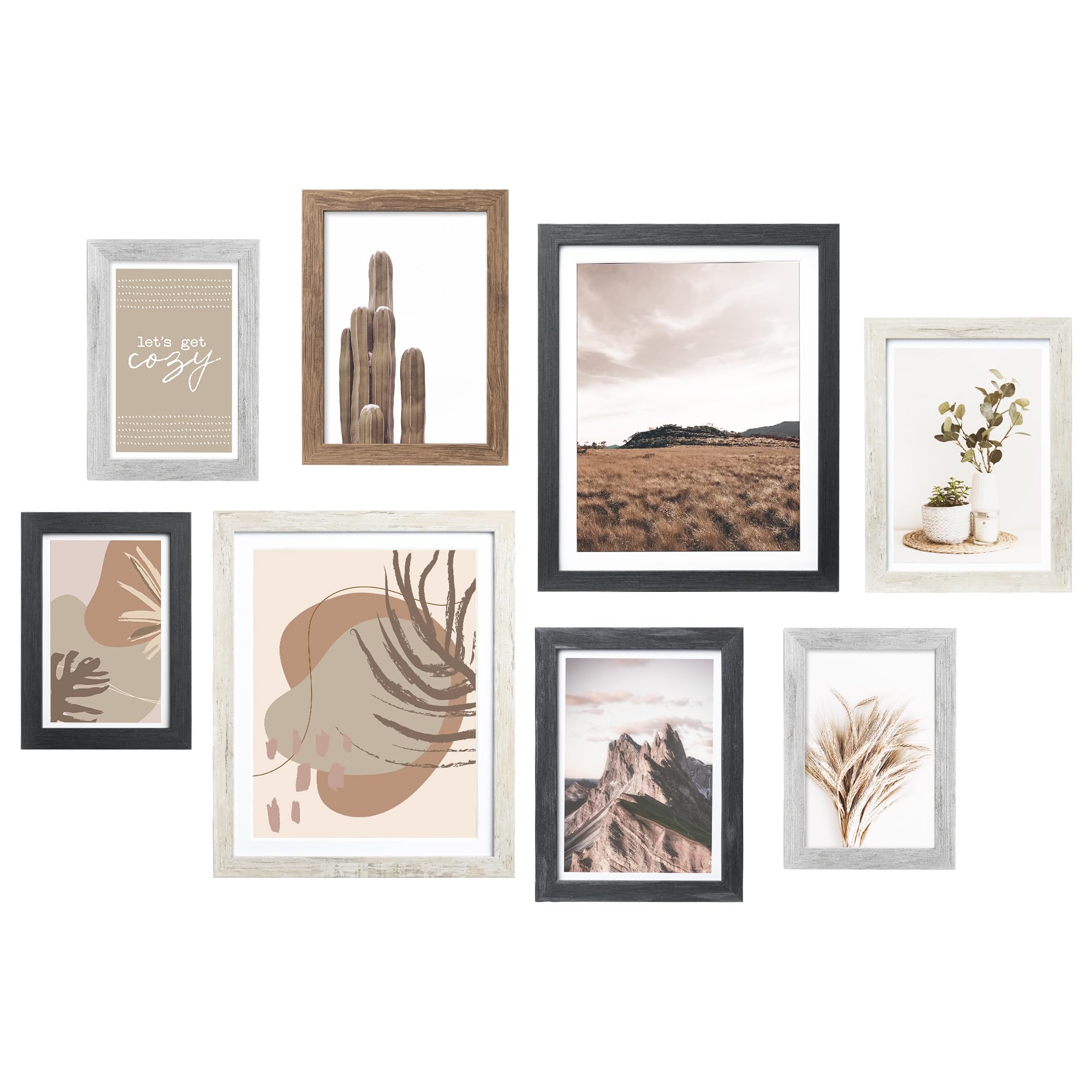 ArtbyHannah 8-Pack Gallery Wall Frame Set Mixture-Colour with ...