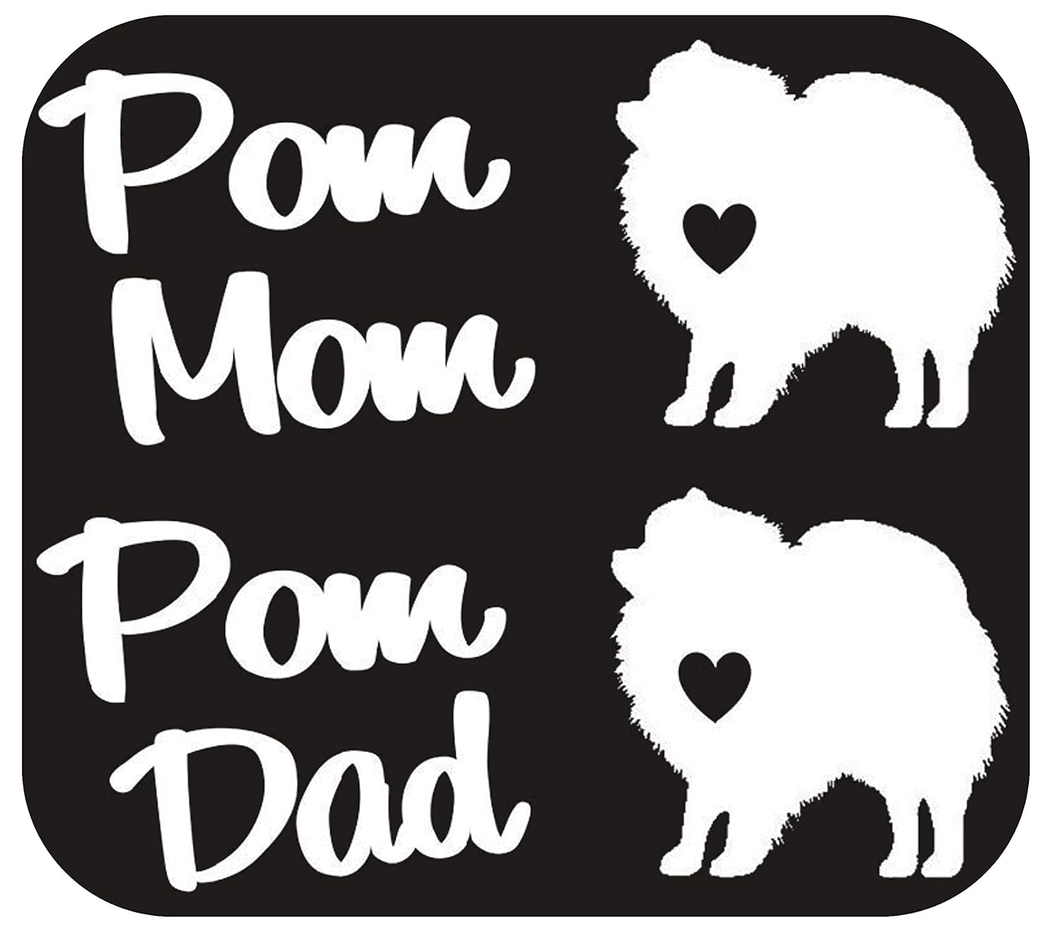 Amazon.com: Pomeranian Pom Mom Pom Dad Pet Decal Sticker Set for Car ...