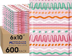 Amazon.com : Metronic Bubble Mailers 6x10" 600 Pack Usable Size 6x9 ...