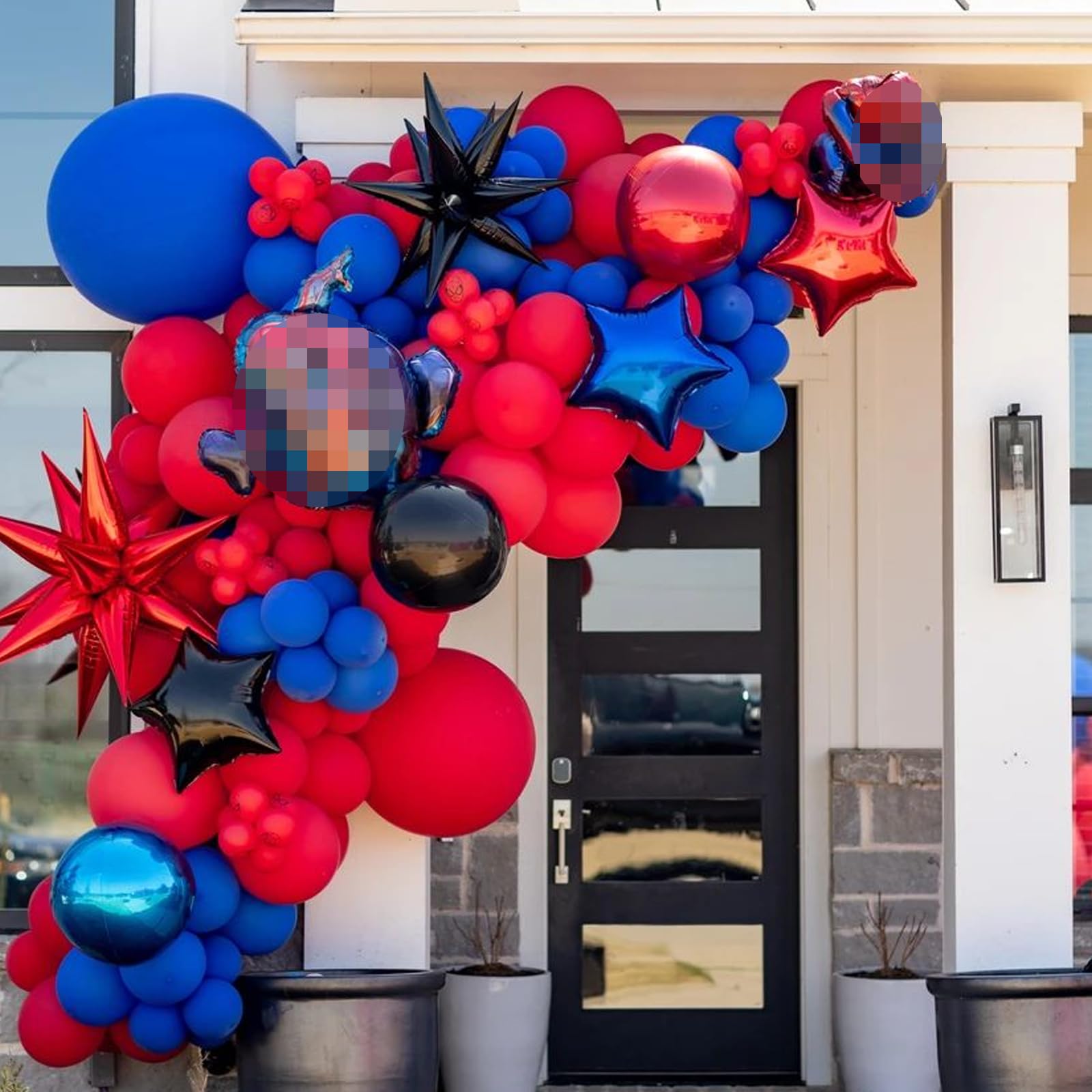 Snapklik.com : Black Red Blue Balloons Arch Garland Kit, Spider Theme ...