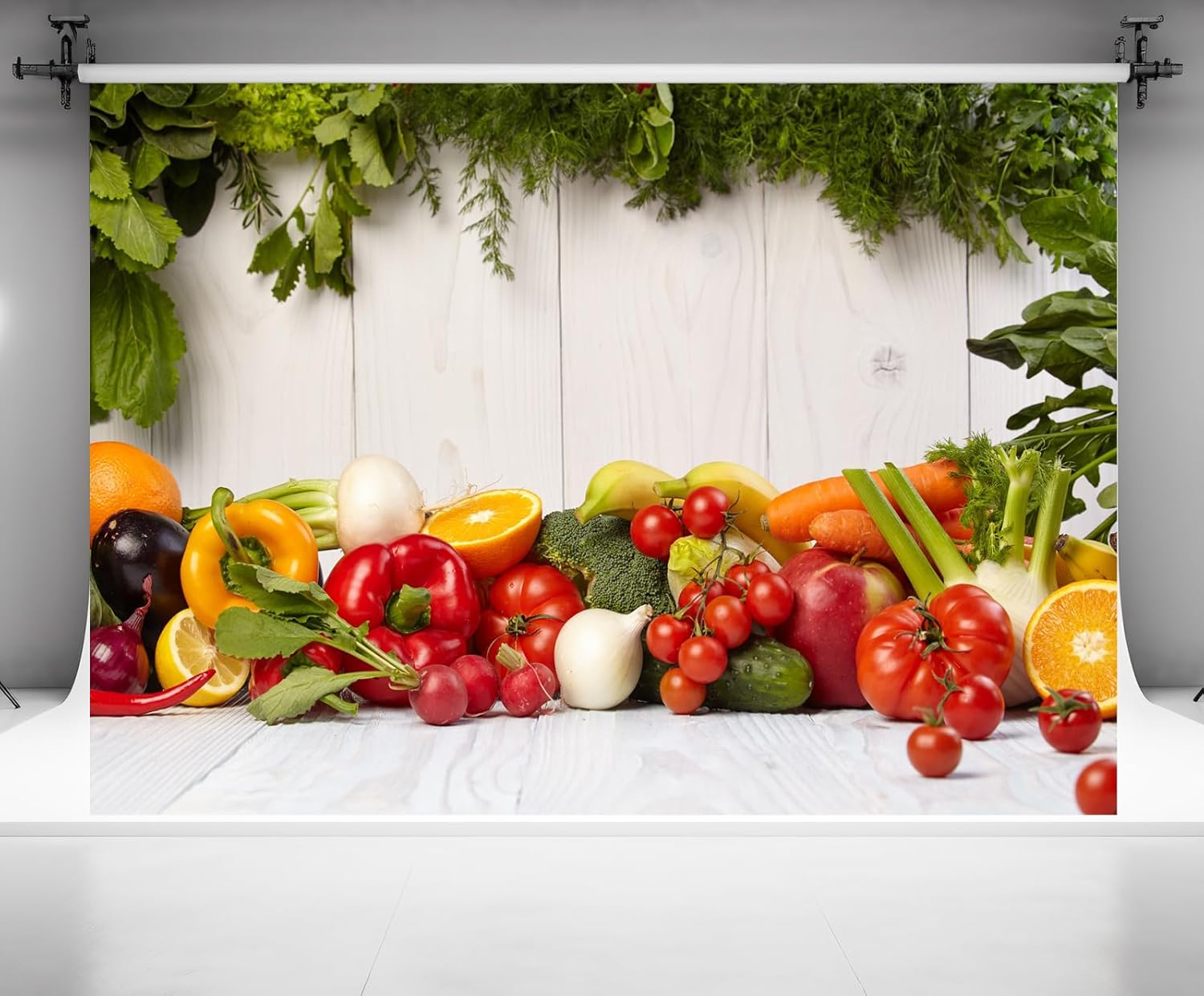 Amazon.com : CHNYWORK 10ftx6.5ft Fruits Vegetable Backdrop Nutrition ...