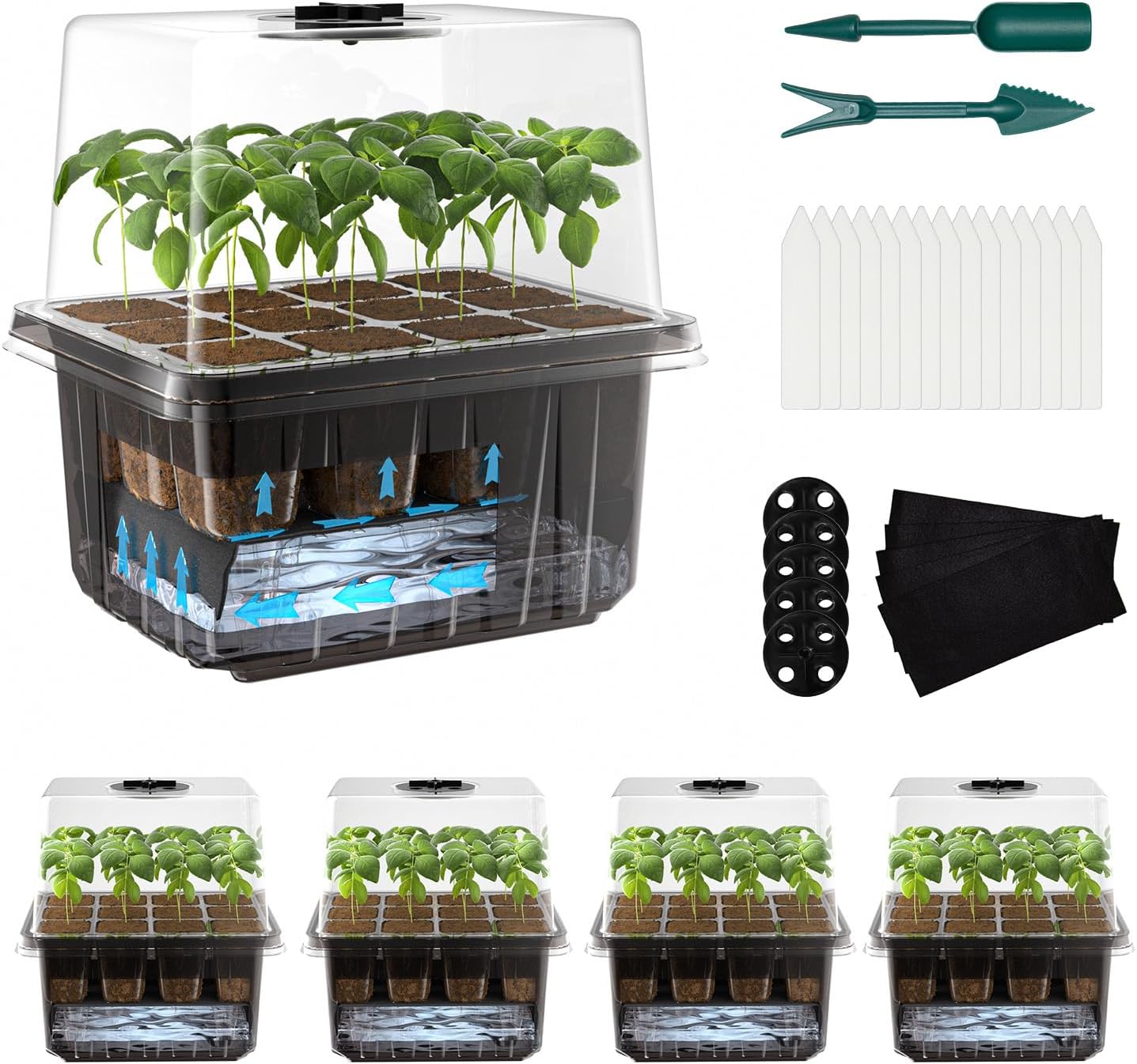 Amazon.com : ZHOLAH Seed Starter Trays Self-Watering - Kit with ...