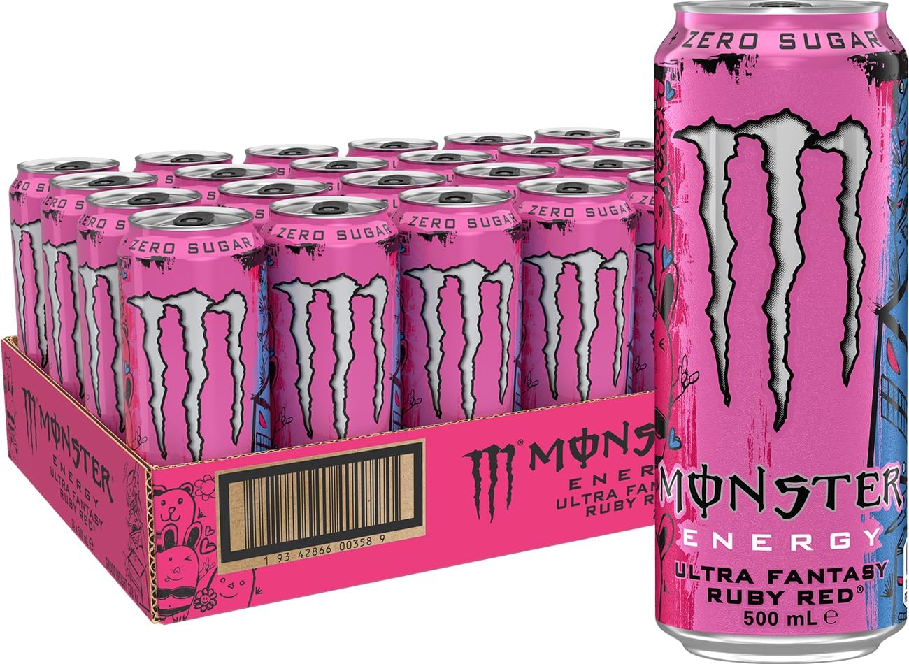 Monster Energy Drink Ultra Fantasy Ruby Red 24 x 500ml : Amazon.co.uk ...