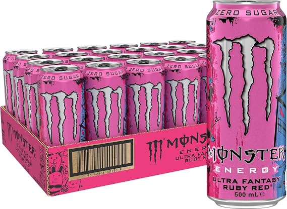 Monster Energy Drink Ultra Fantasy Ruby Red 24 x 500ml : Amazon.com.au ...