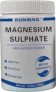 Amazon.com: RUNMAG Pure Magnesium Sulphate Food Grade Powder, 300g per Bottle; Relaxation ...