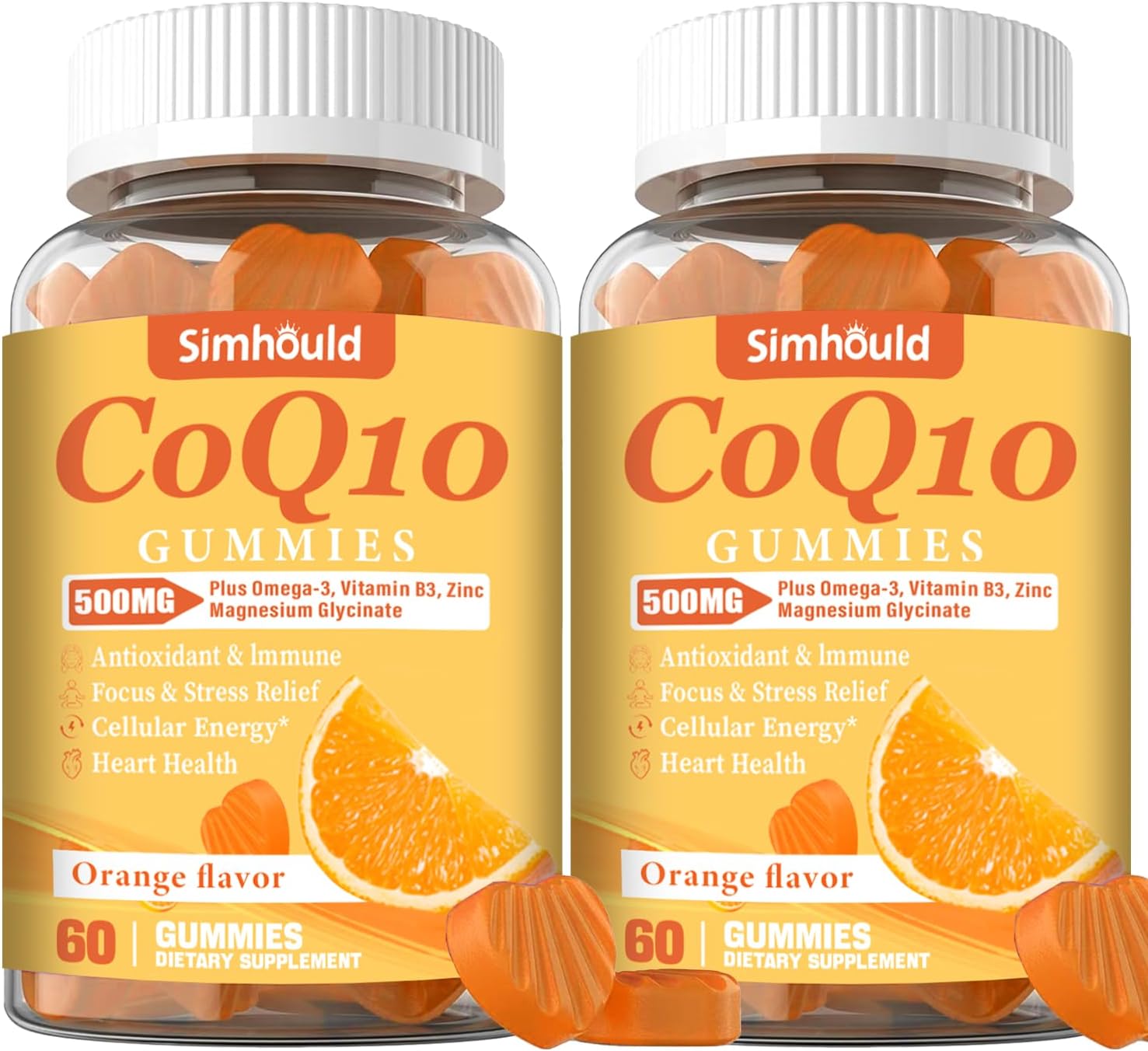Amazon.com: 2 Pack CoQ10 500MG Gummies - Plus Omega-3, Magnesium ...