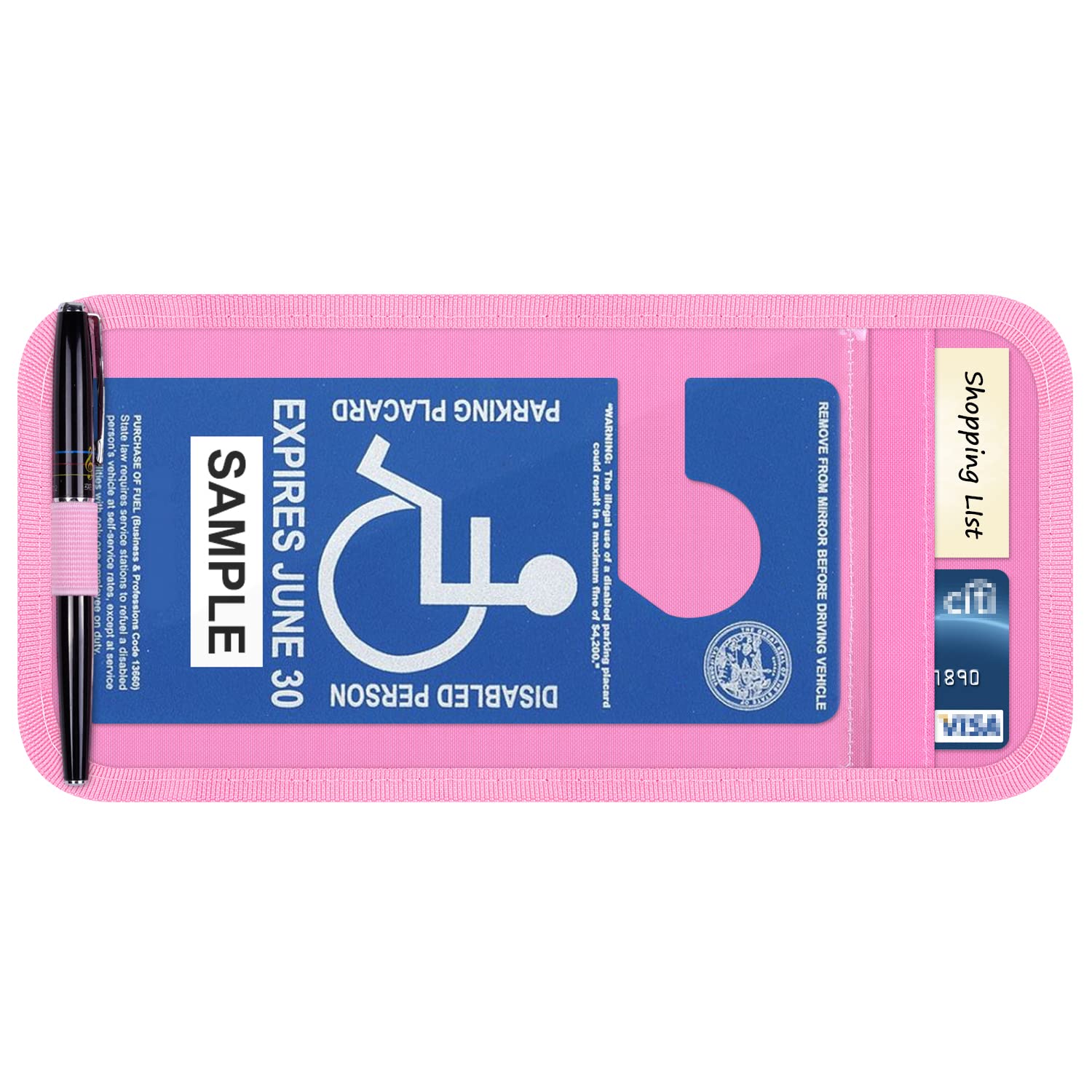 Wisdompro Handicap Parking Placard Holder, Disabled Parking Permit Sign ...