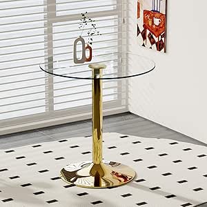 Amazon.com - gopop 35" Round Glass Bar Table, Round Counter Height ...