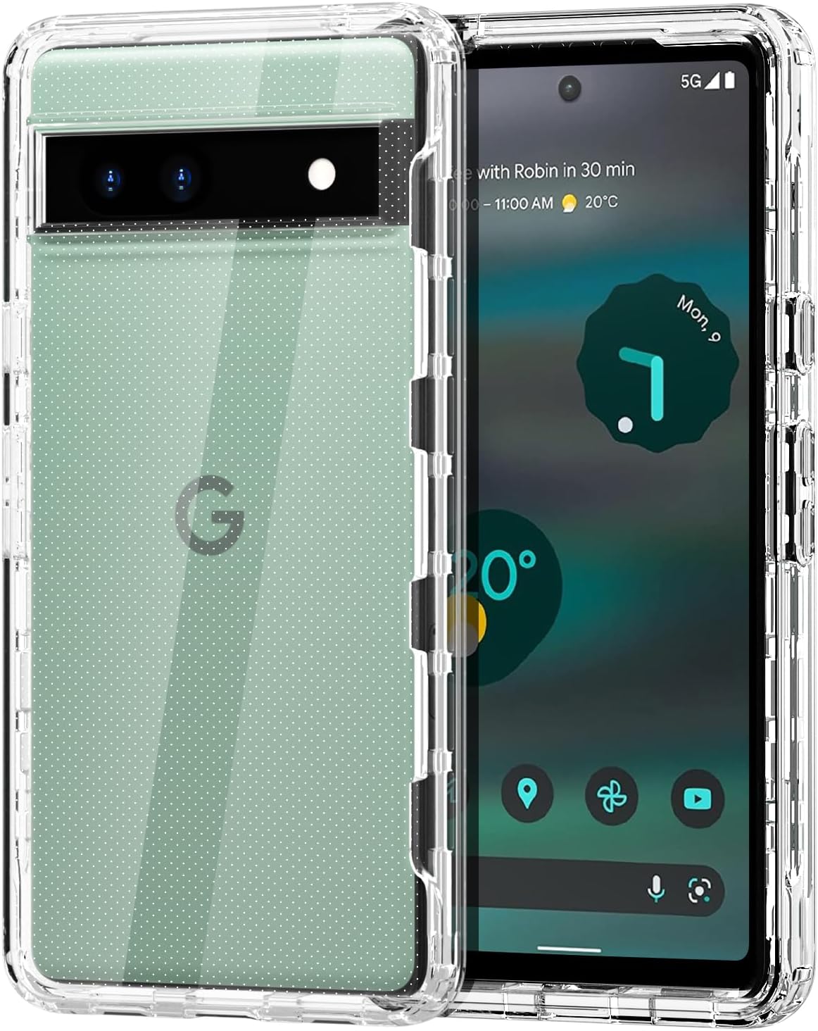 Amazon.com: AICase for Google Pixel 7A Case Clear Full Body Rugged ...