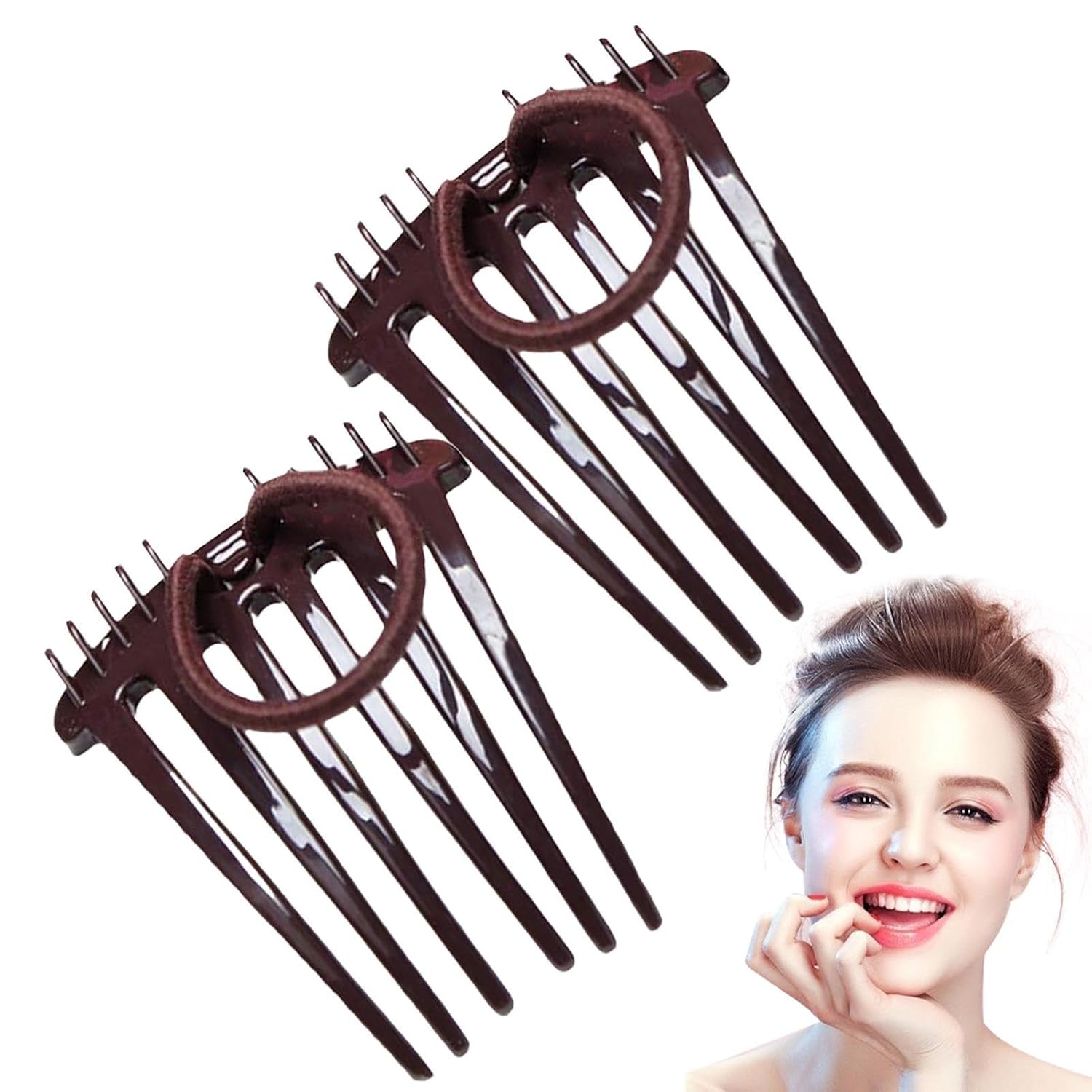 Amazon.com : Bandette Comb With Elastic Band - 2/4 Pcs Ponytail Bumpup ...