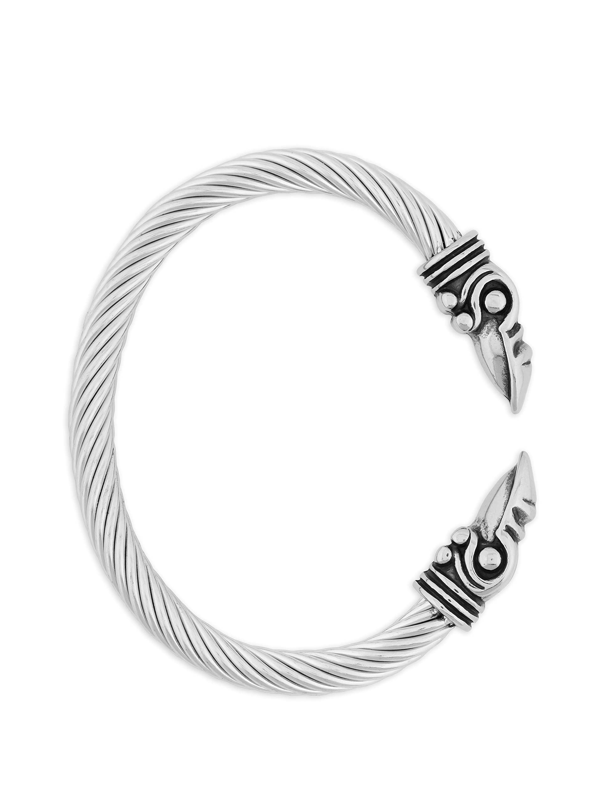 Snapklik.com : HAQUIL Silver Plated Stainless Steel Viking Raven ...