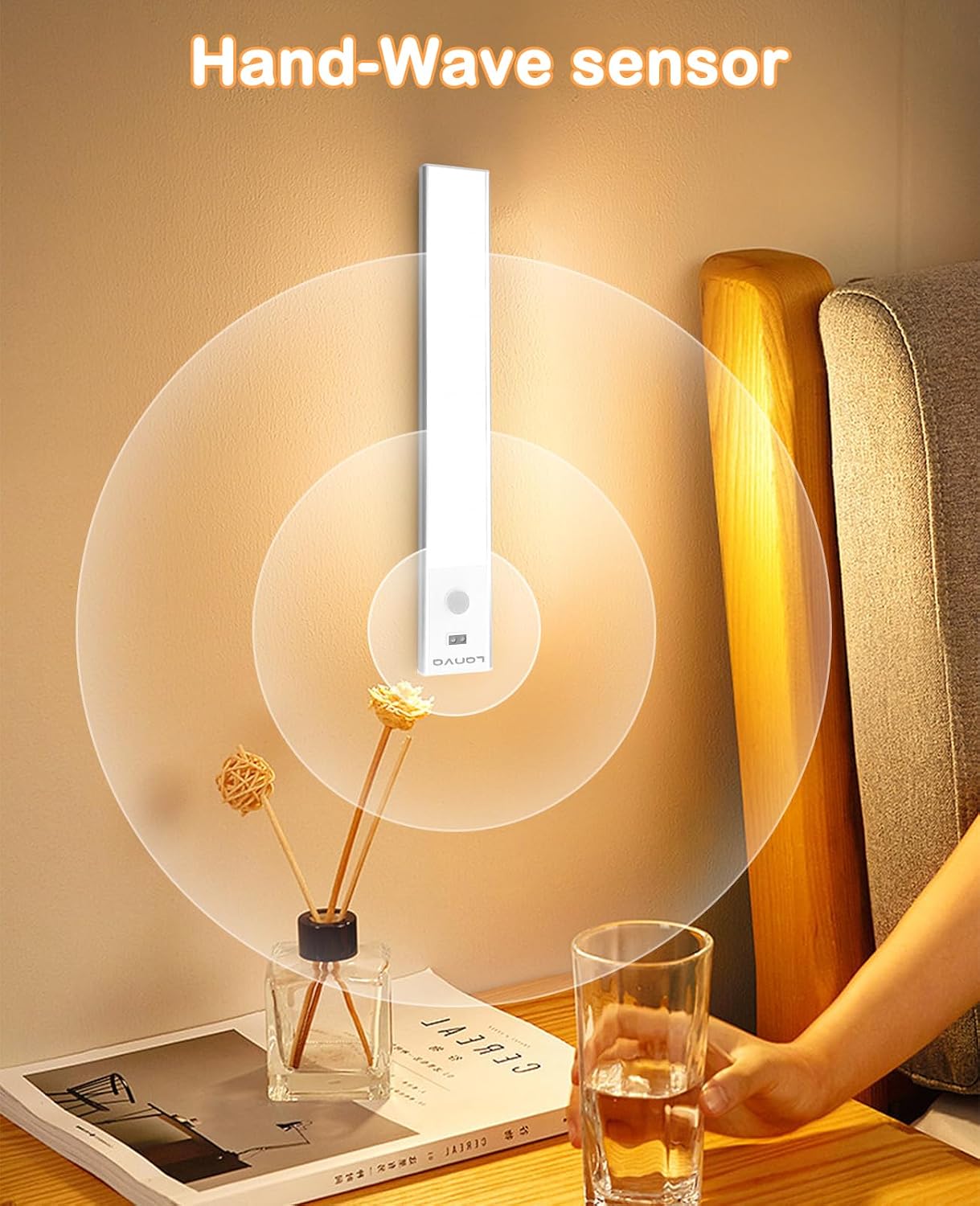 LANVA Luces para debajo del gabinete, luces con sensor de movimiento ...