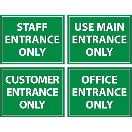 Anne Print Solutions® Staff Entrance Only Stickers Customer Entrance ...