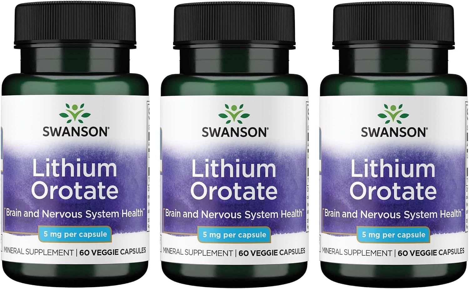 Swanson Orotato de litio 5 mg Elemental Litio 60 cápsulas de vegetales ...