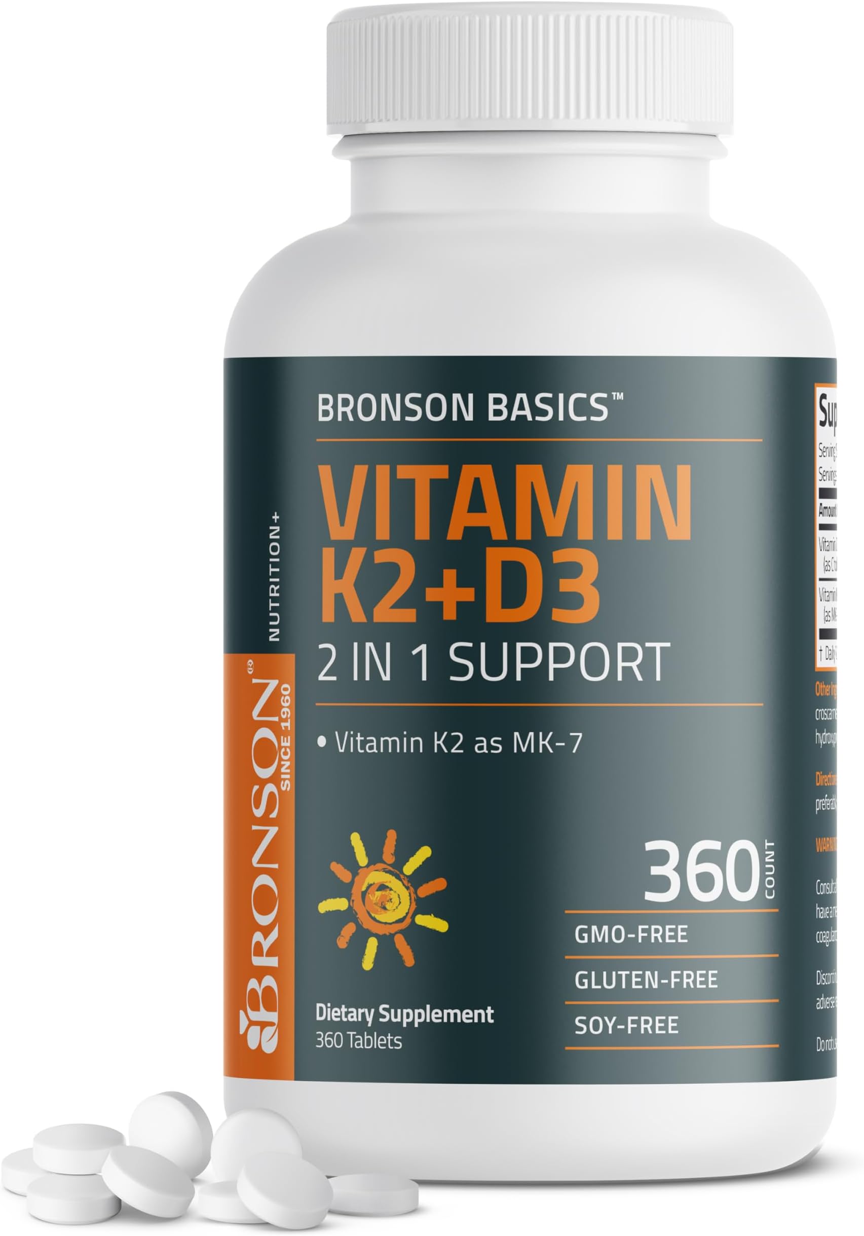 Amazon.com: Bronson Vitamin K2 D3 (MK7) Supplement Non-GMO Formula ...