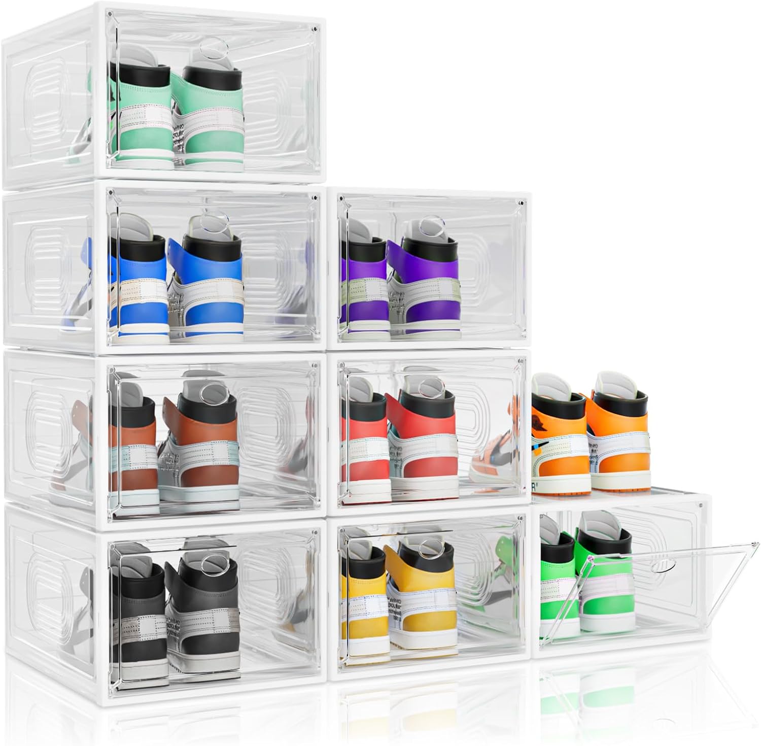 Amazon.com: cakraie 8 Pack Thicken Shoe Organizer Stackable,Shoe ...