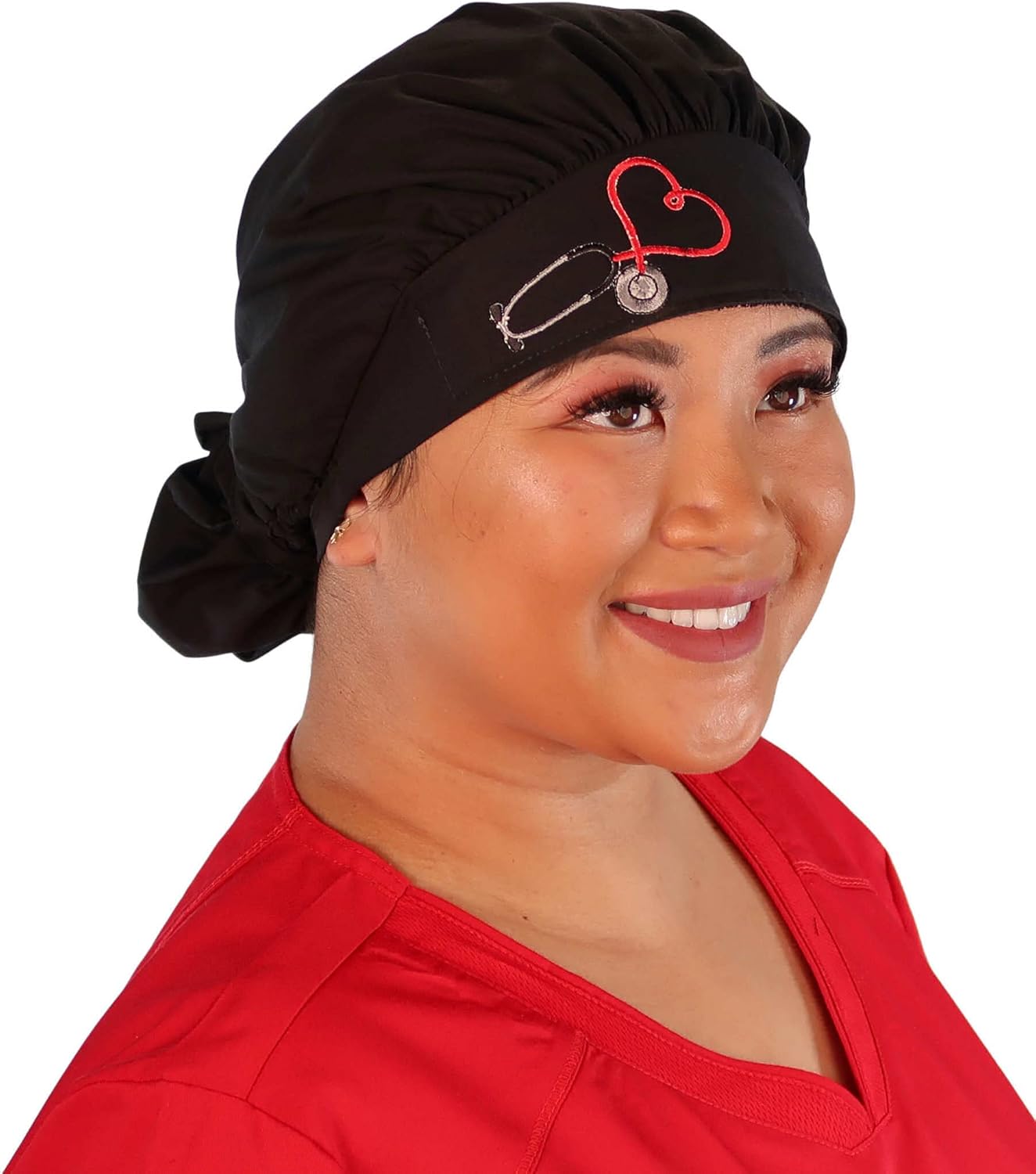 Amazon.com: Sparkling EARTH Black Cap with Heart Stethoscope Patch ...