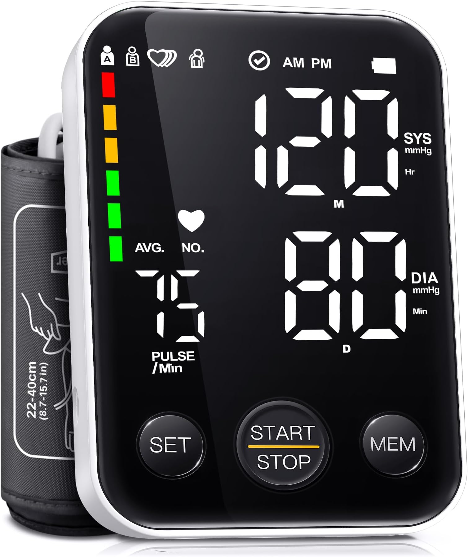 Amazon.com: Blood Pressure Machine, Automatic Upper Arm Blood Pressure ...
