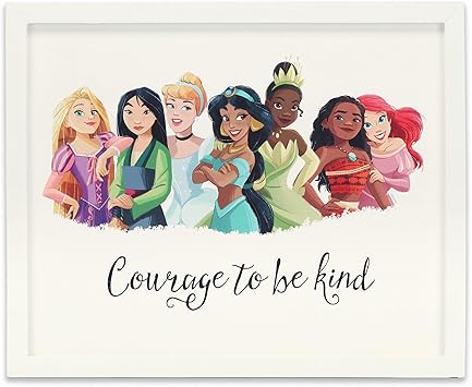 Amazon.com: Disney Princess Courage to Be Kind Framed Wood Wall Art ...