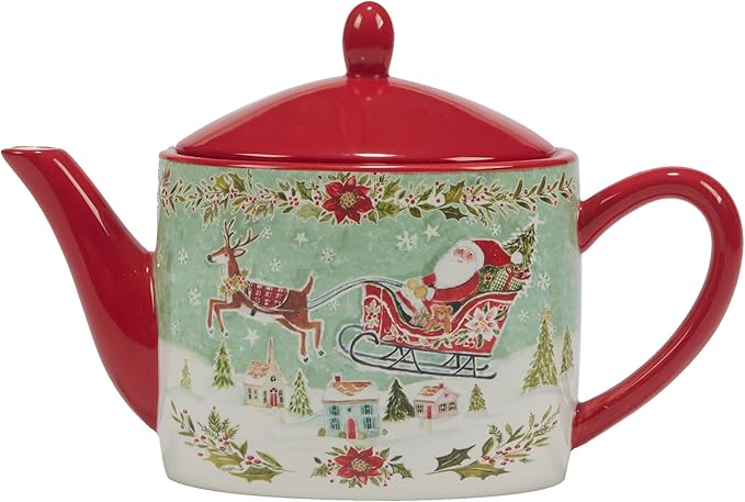 Amazon.com | Certified International Joy of Christmas Teapot 40 oz ...