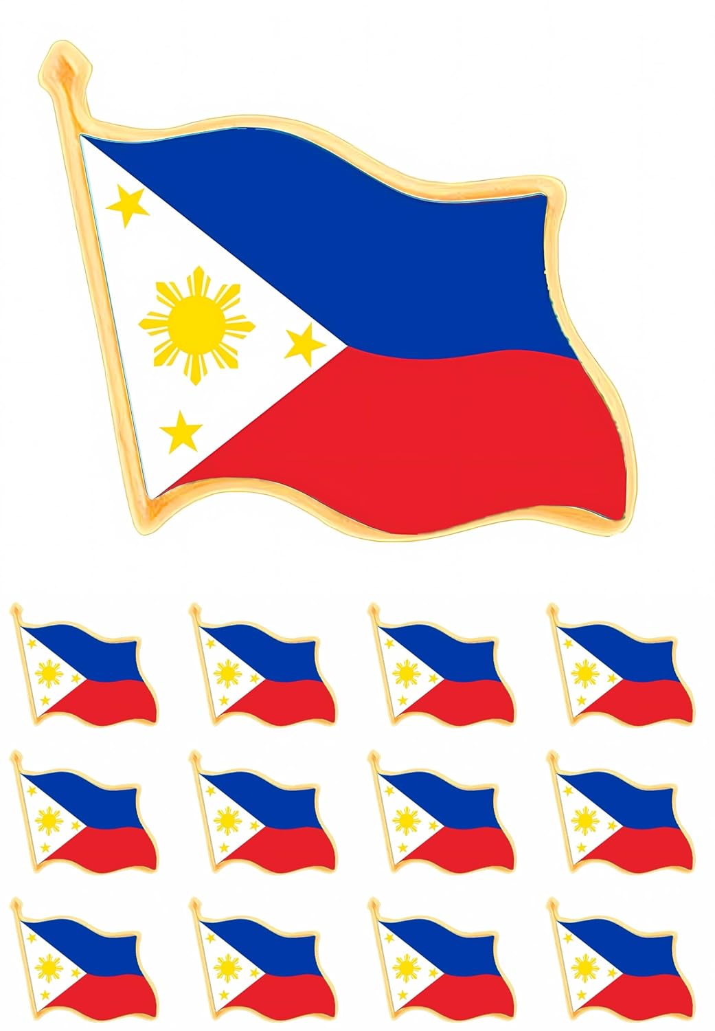Buy CINFAC 12/25/50PCS small Metal Philippine flag lapel pin ...