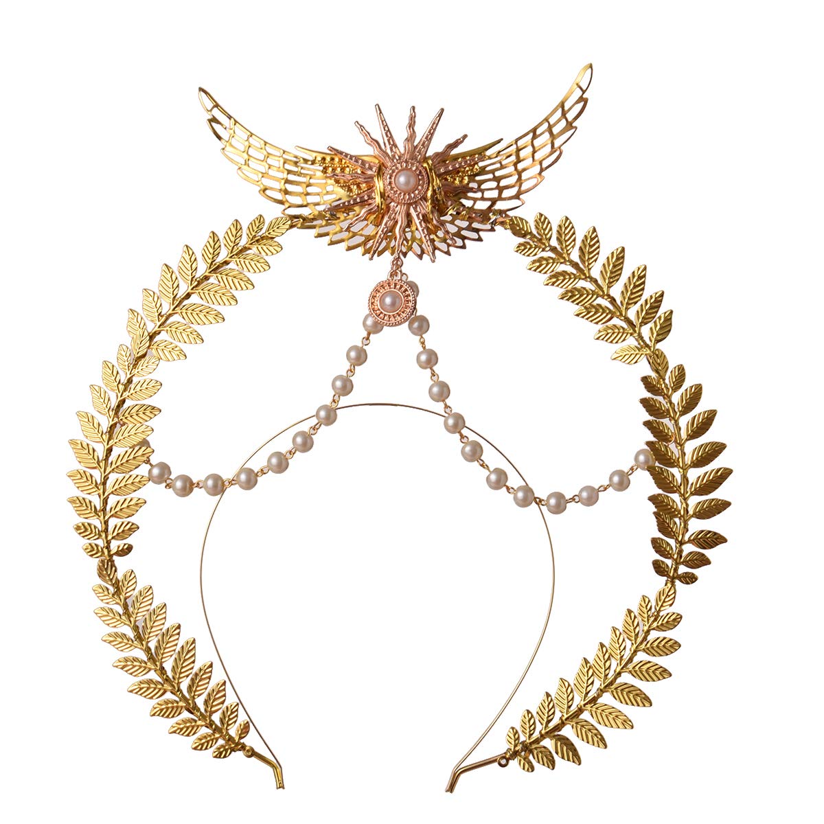 Amazon.com: BPURB Greek Goddess Headband Sunburst Halo Crown Gold Leaf ...
