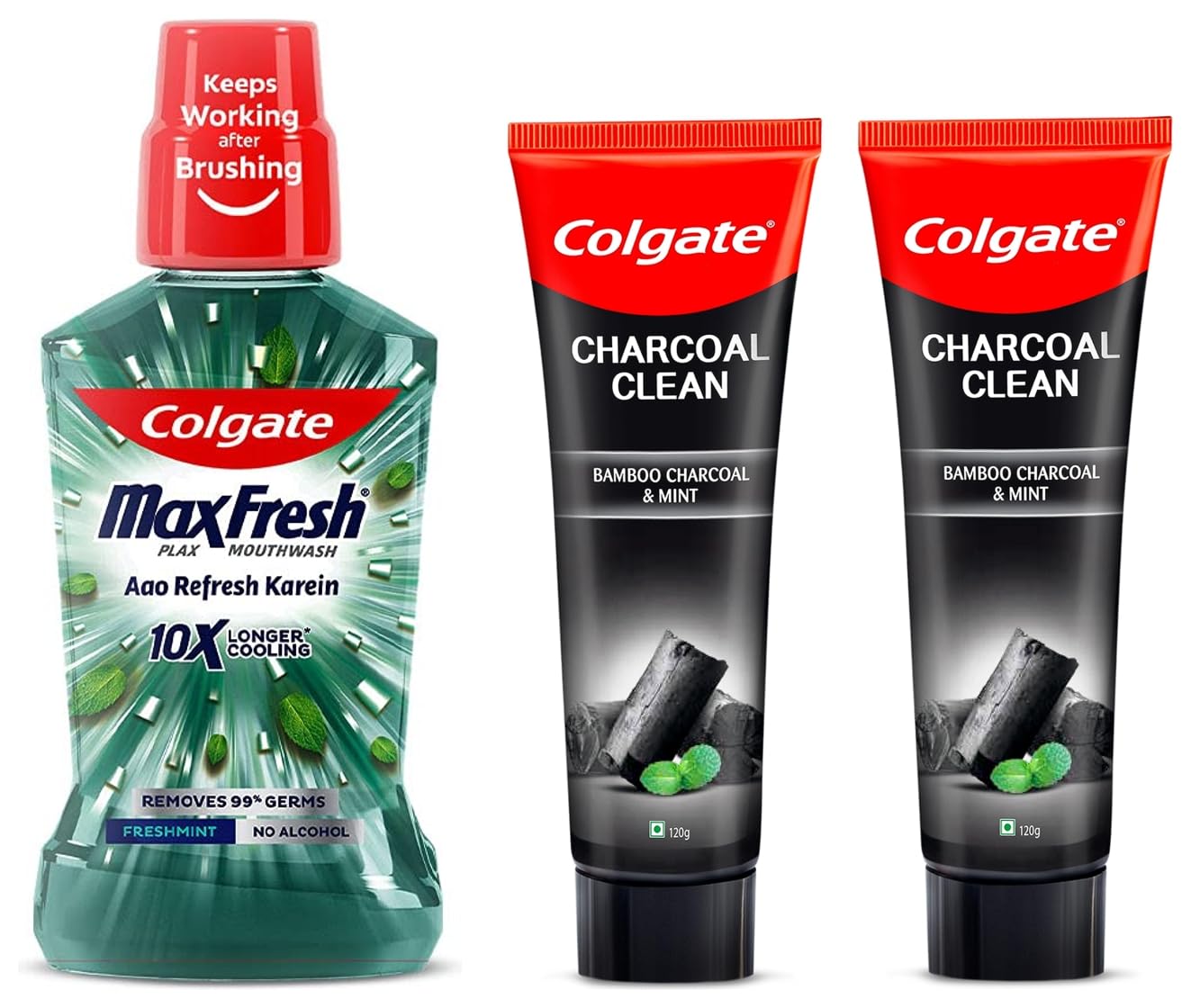 Buy Colgate Charcoal Clean 240g (120g x 2, Pack of 2) Black Gel ...