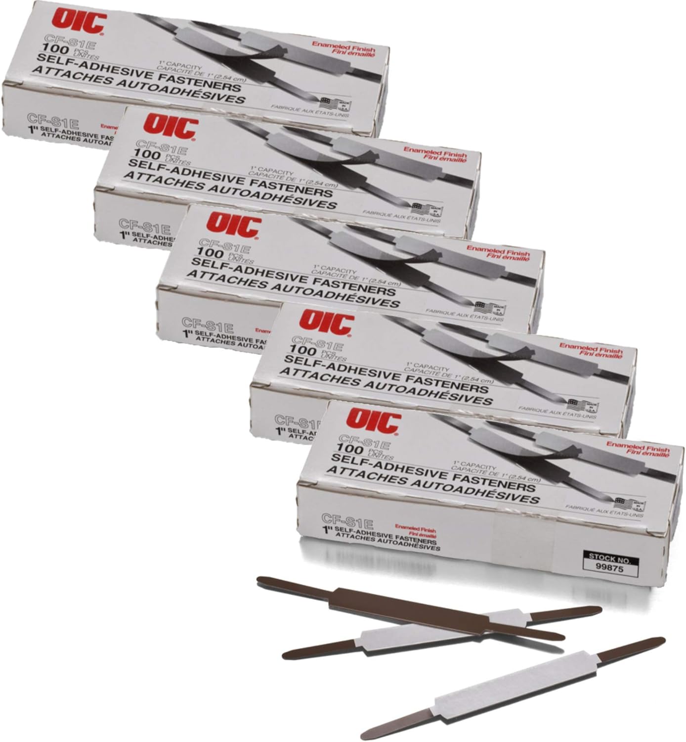 Amazon.com : Officemate Self Adhesive Prong Paper Fasteners, Matte ...