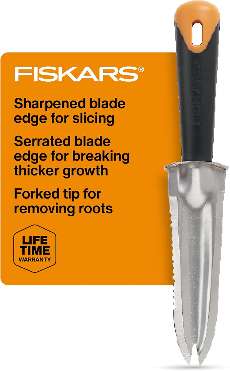 Fiskars Steel Garden Knife, Multi-Purpose Weed Puller Gardening Tool ...