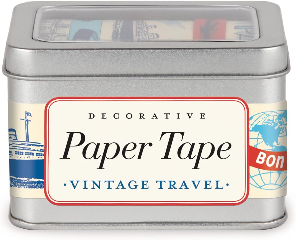 Amazon.com: Cavallini Vintage Travel Decorative Paper Tape with 5 ...