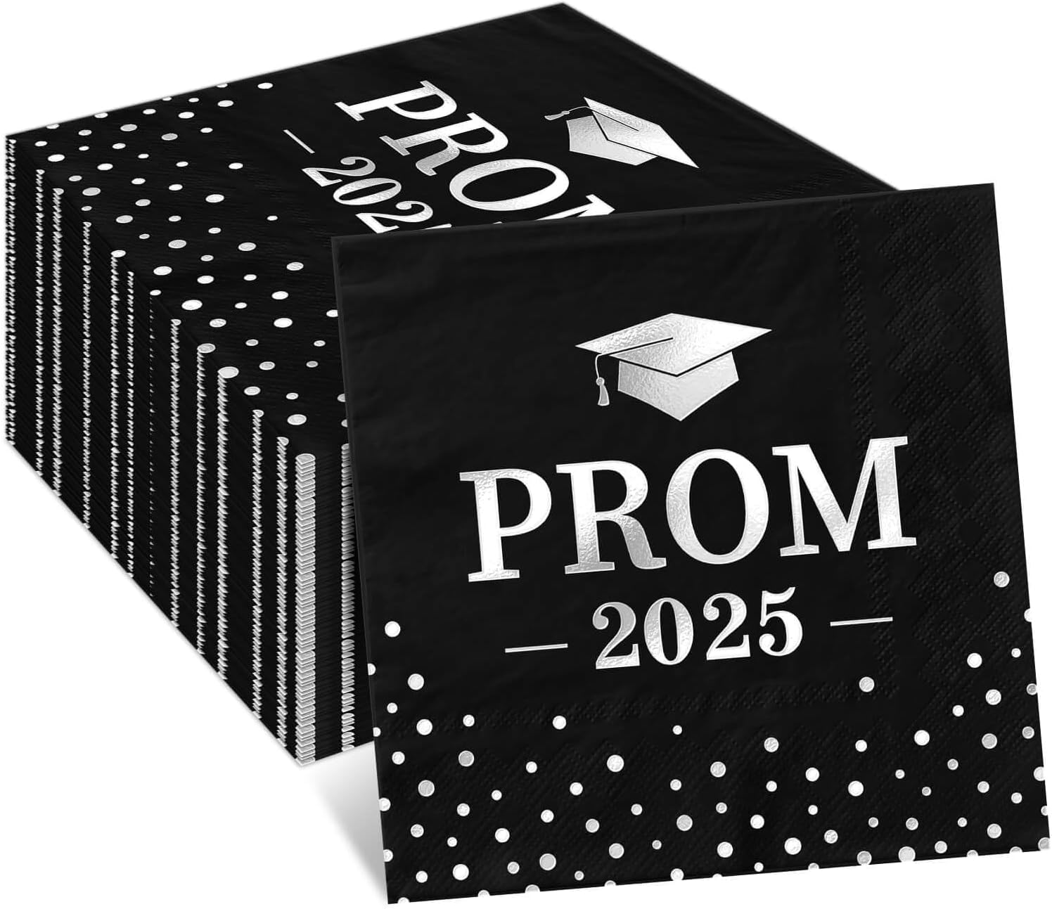 Amazon.com: 100 Pack Prom Paper Napkins Black and Gold Prom 2025 ...