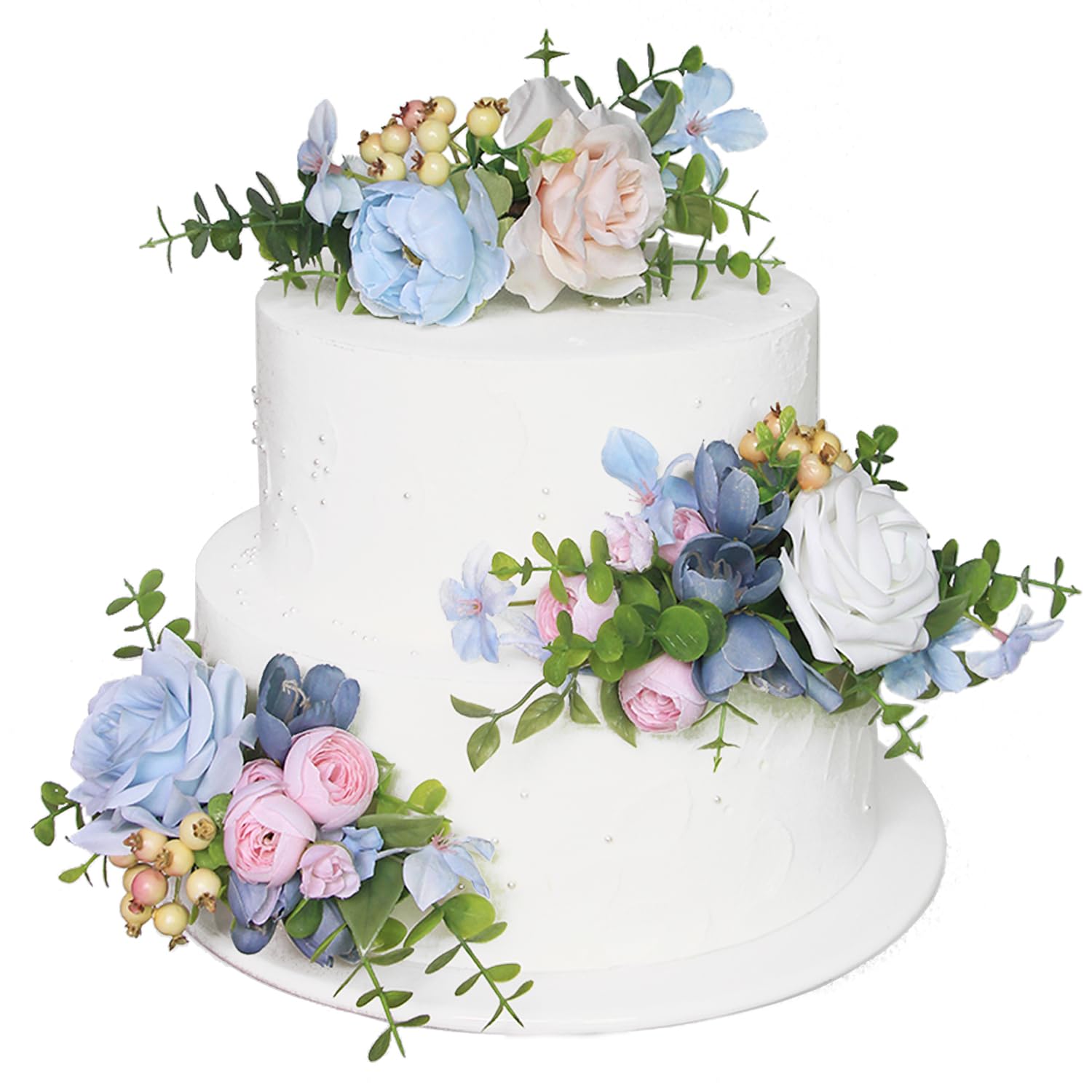 Amazon.com: Rinlong 3Pcs Baby Blue Pink Cake Topper Pre-made Cake ...