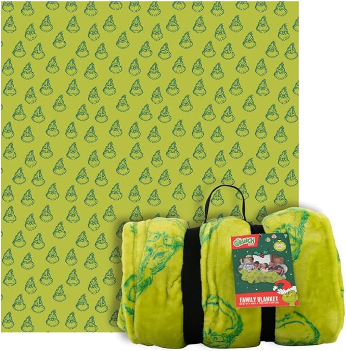 Amazon.com: Dr. Seuss The Grinch Holiday Christmas Bedding Super Cozy ...