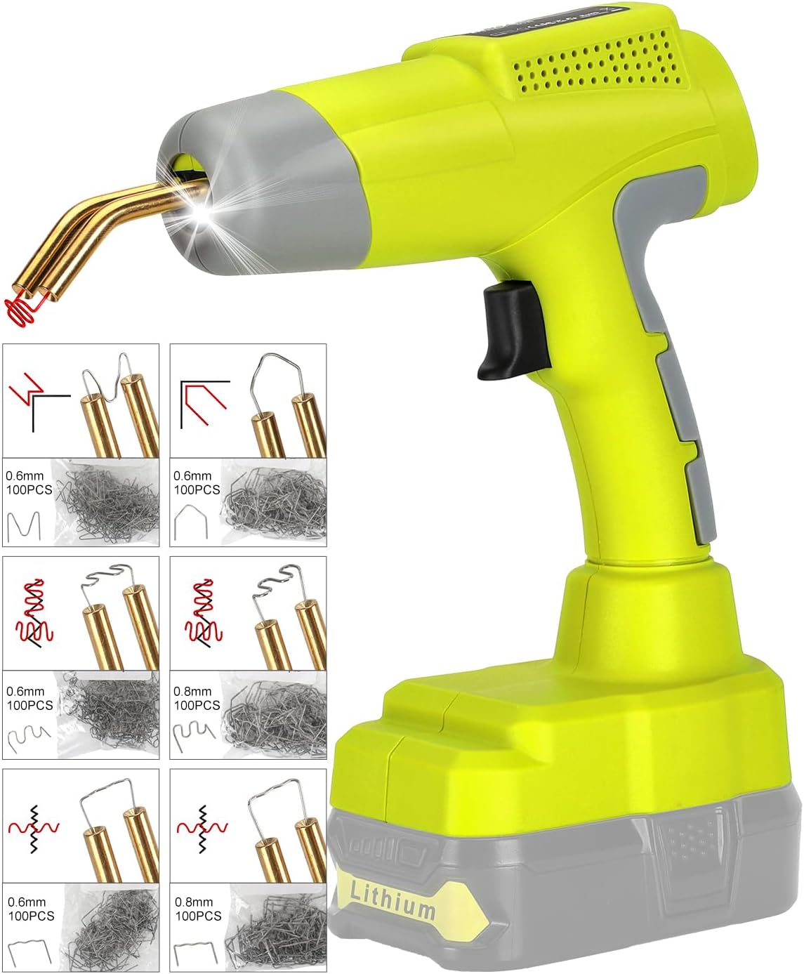 Cordless Plastic Welder for Ryobi ONE+ 18V Battery, Hipoke 80W Plastic ...