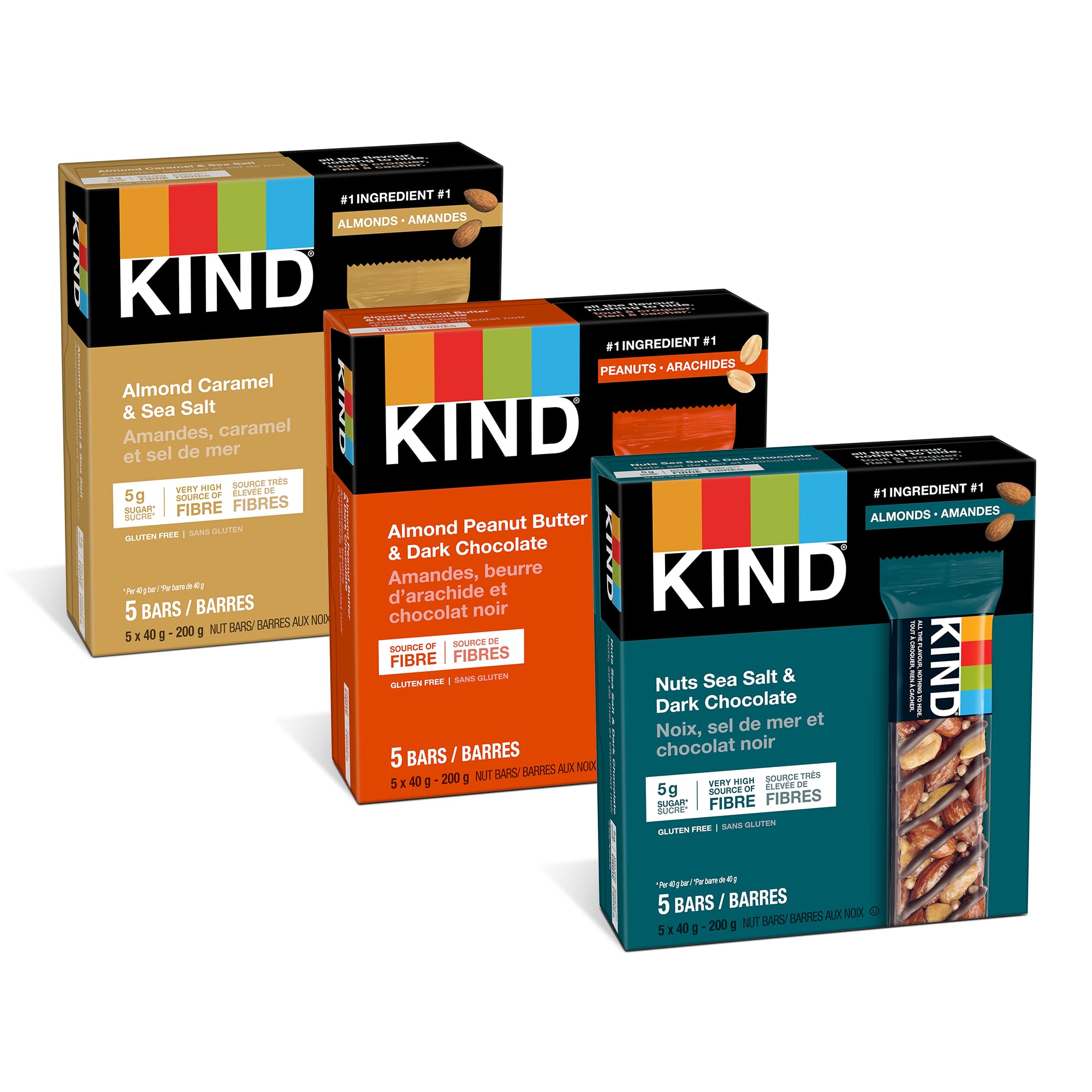 KIND Nut Bars Variety Pack, Healthy Snacks, Gluten Free, 15 Count ...