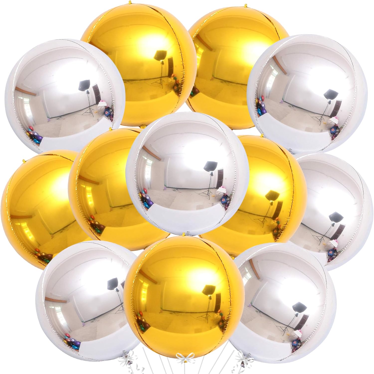 Amazon.com: KatchOn, Large Metallic Silver Balloons - 22 Inch, Pack of ...