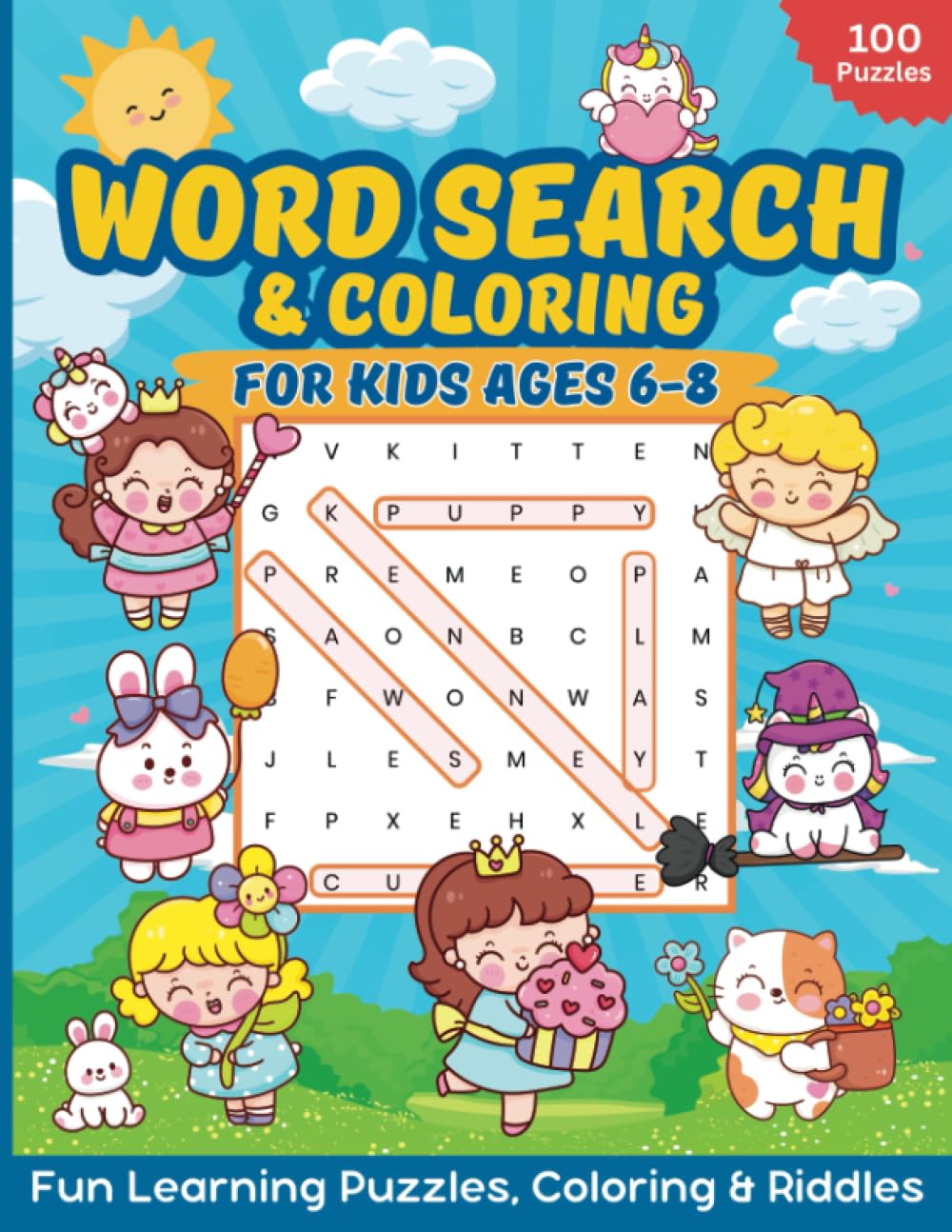 Word Search & Coloring Book for Clever Kids: Easy Word Find Puzzles for ...