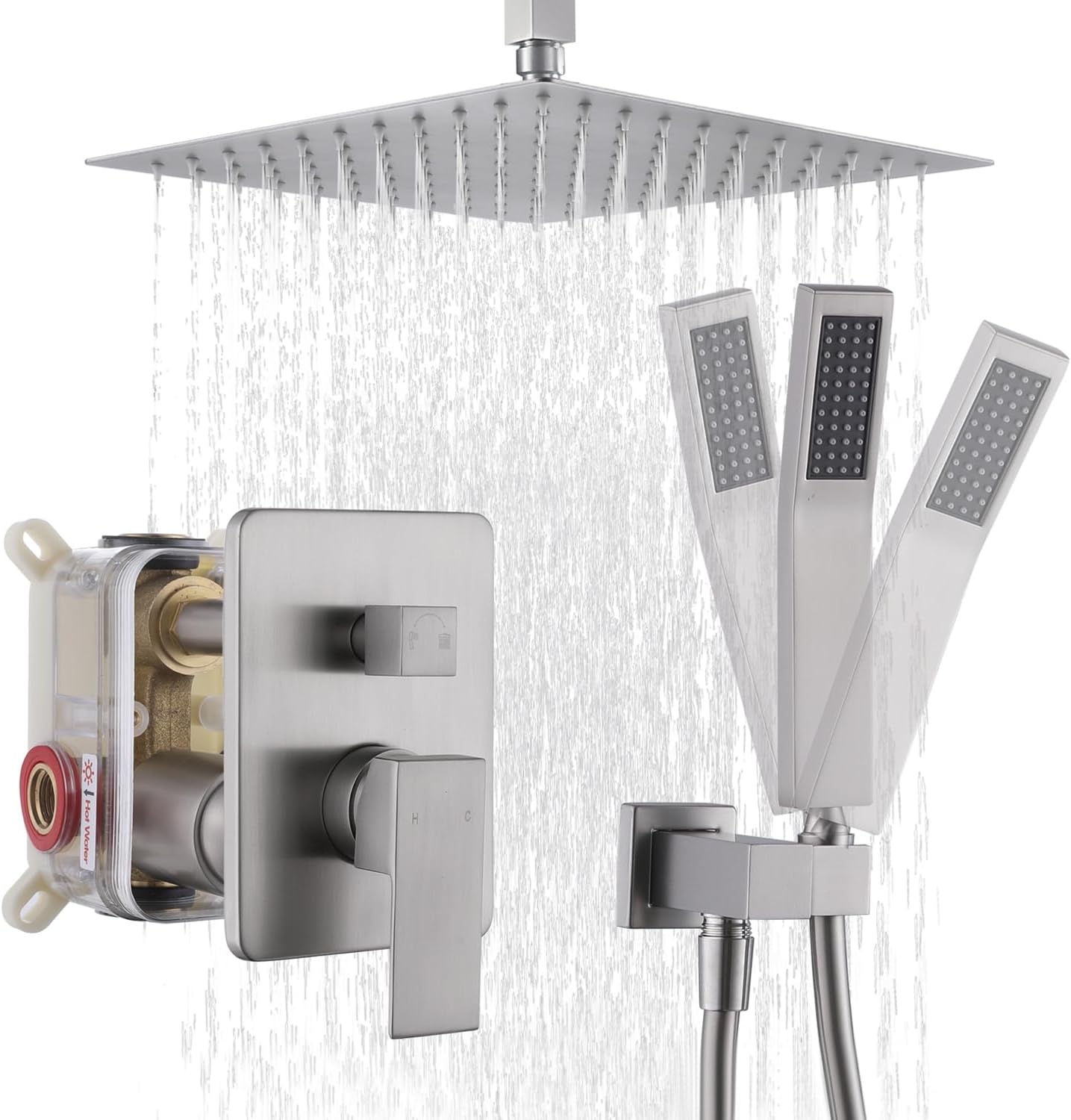 Ceiling Mount Shower System Bathroom 10 Inch Rain Shower Head Ceiling ...