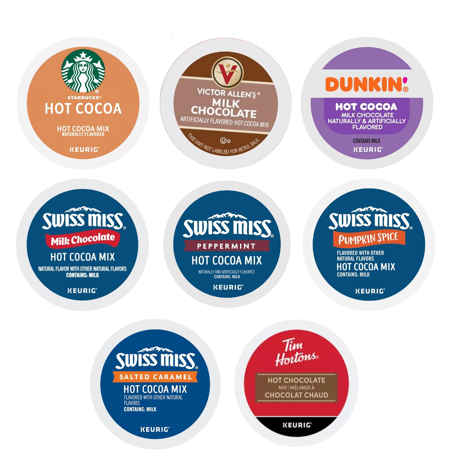 Amazon.com: Hot Cocoa Hot Chocolate K Pods Variety Pack – 30pcs, 8 ...