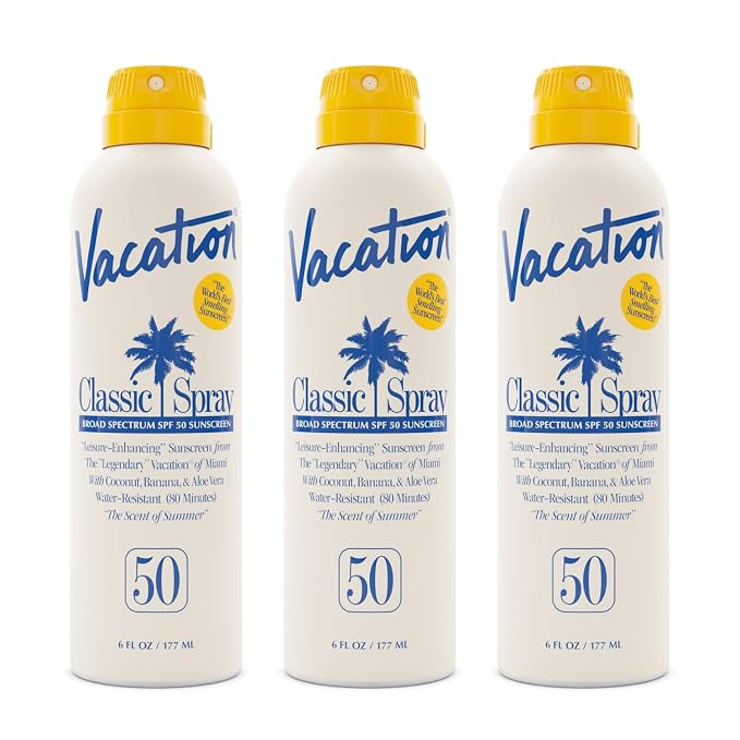 Amazon.com: Vacation Classic Sunscreen Spray SPF 50, Water-Resistant ...